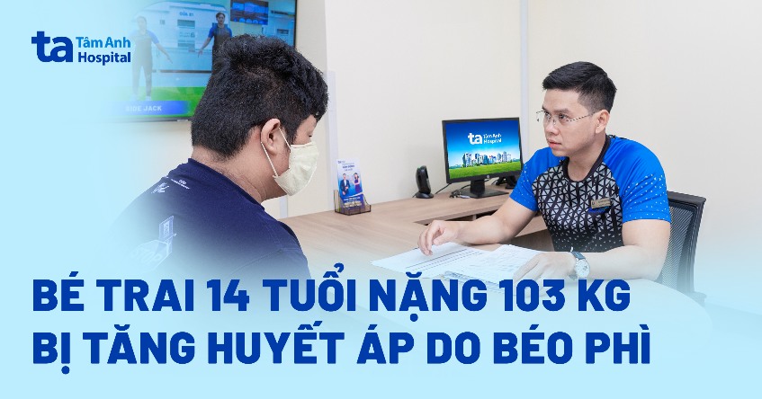 Bé trai 14 tuổi nặng 103 kg bị tăng huyết áp do béo phì